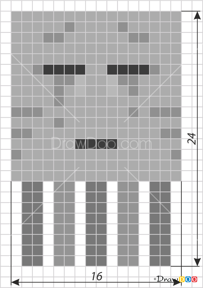 How to Draw Ghast, Pixel Minecraft